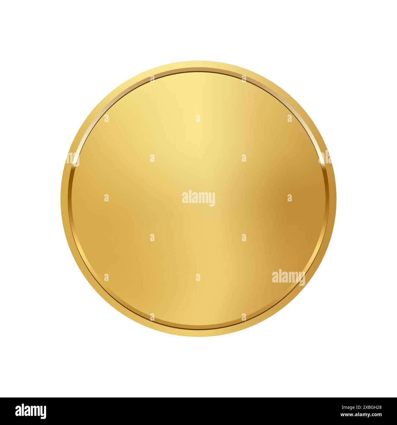 3D gold award badge with circle frame, round shiny blank medal for ...