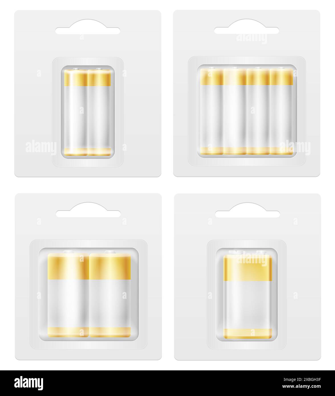 energy battery power in a transparent blister pack vector illustration ...