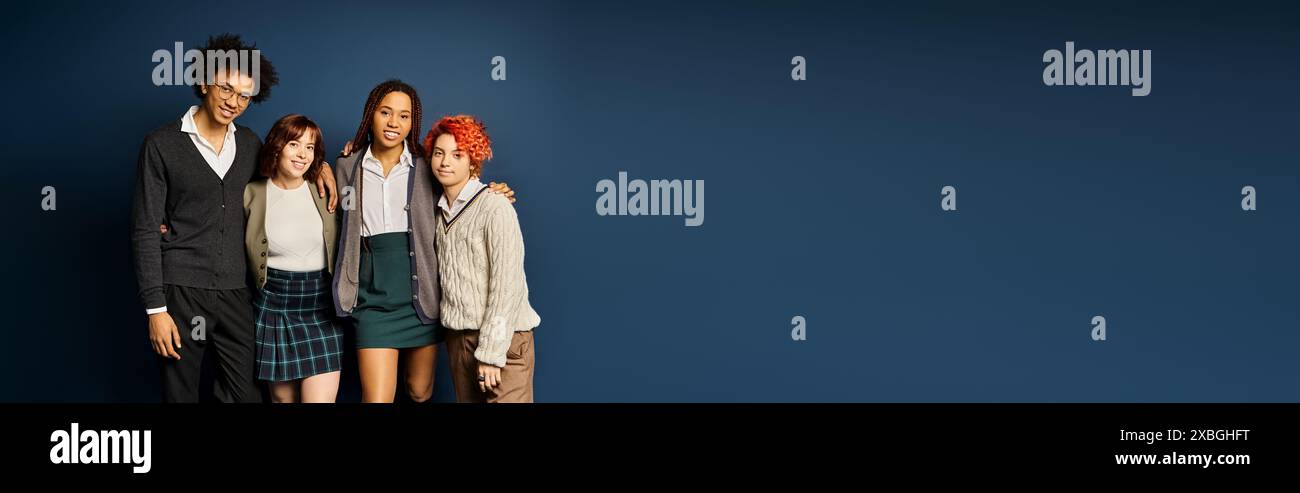 A diverse group of young friends, including a nonbinary individual ...
