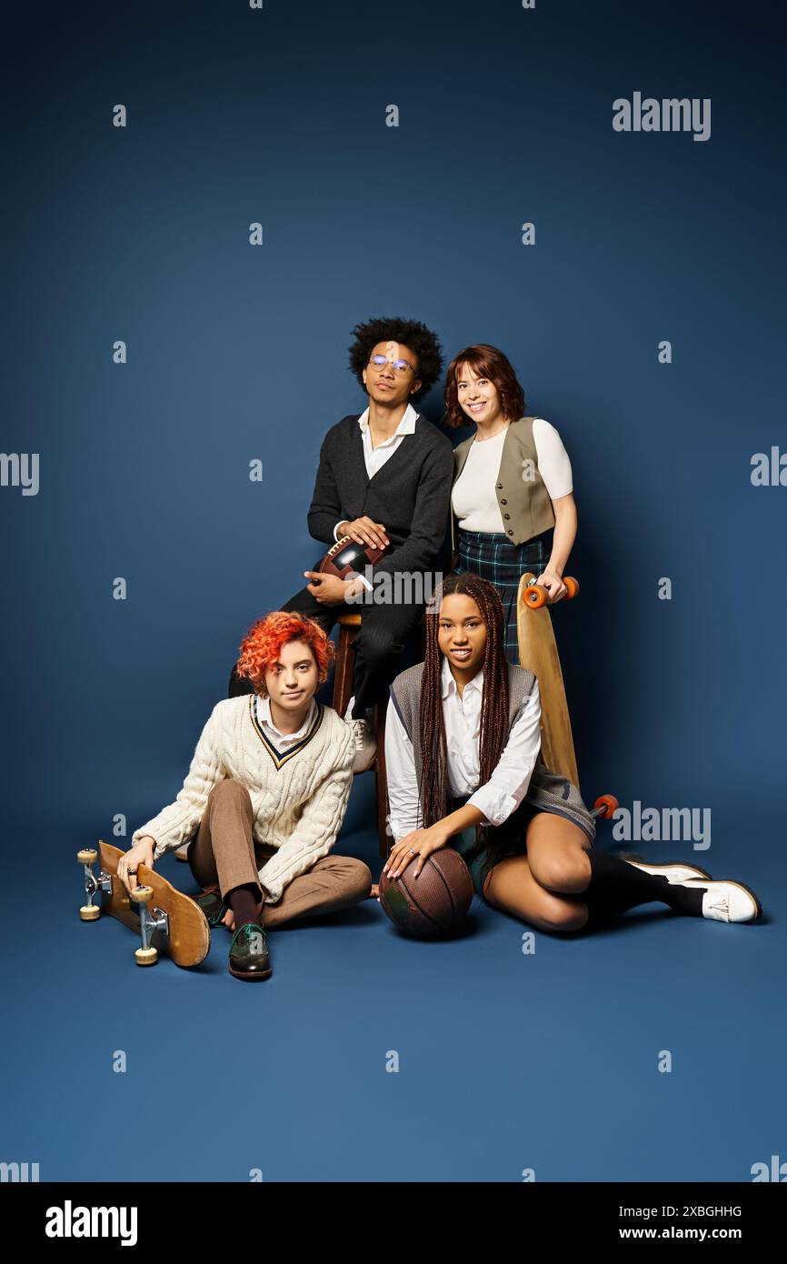 Group friends pose picture hi-res stock photography and images - Alamy