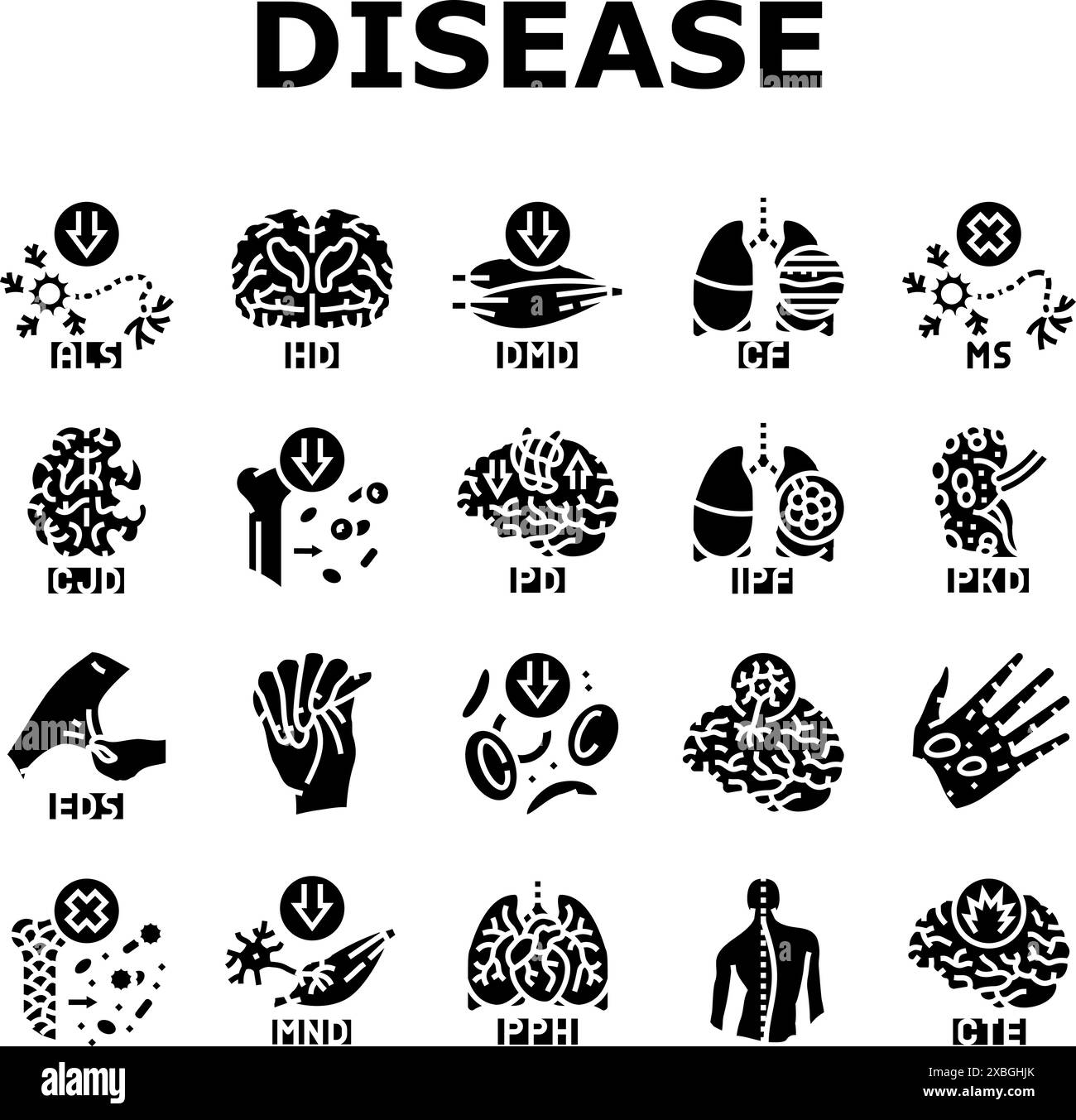 incurable disease doctor patient icons set vector Stock Vector Image ...