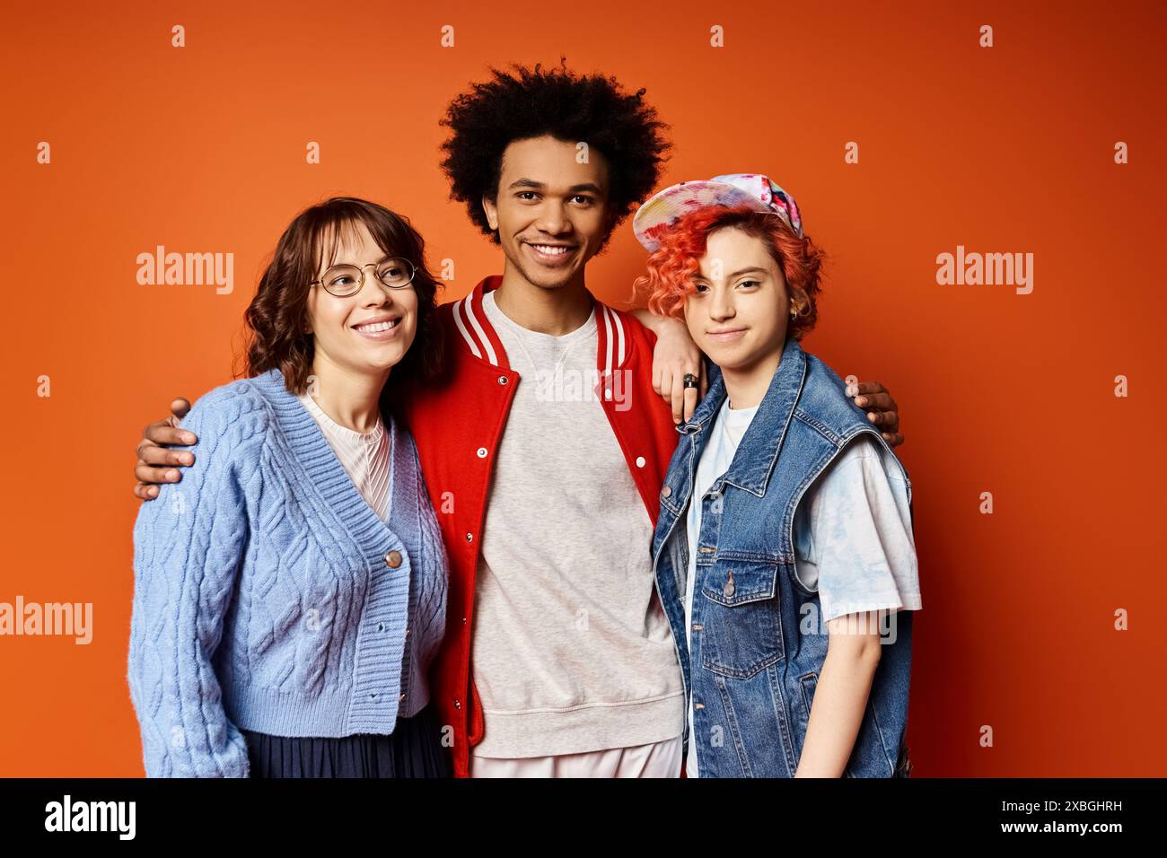 A diverse group of young friends, including a nonbinary person ...