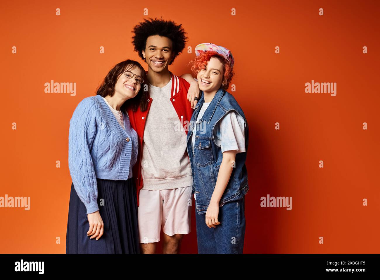 A diverse group of young friends, including a nonbinary person ...