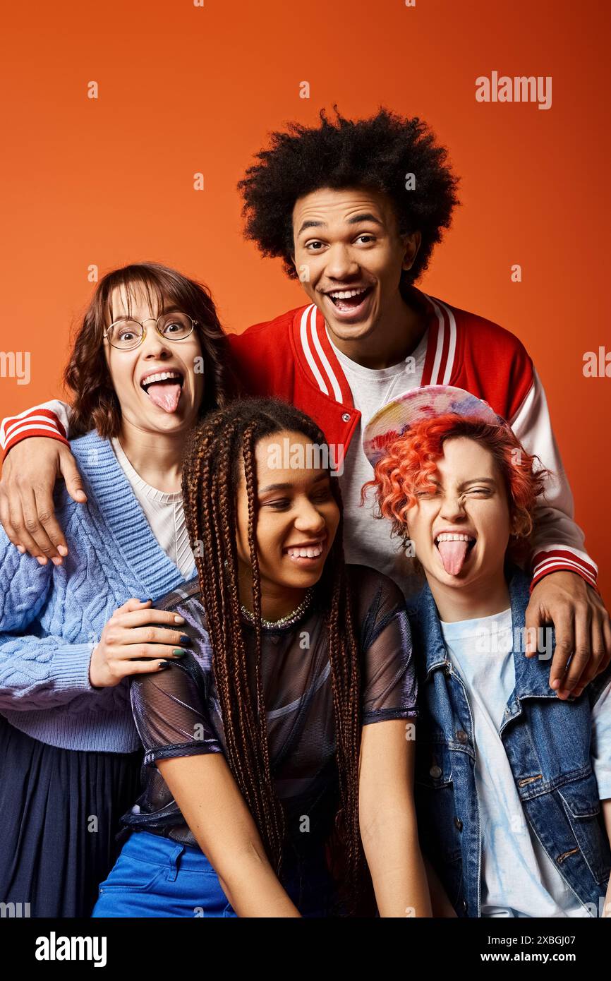 Young friends of diverse backgrounds and styles, including a nonbinary ...