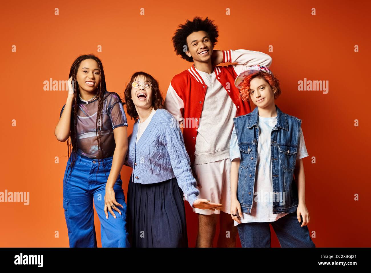 A diverse group of young friends, including a nonbinary person ...