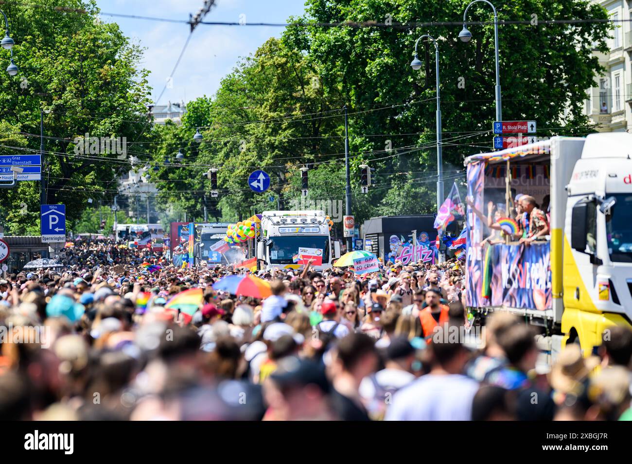 The Rainbow Pride parade, as part of the Vienna Pride festival in ...
