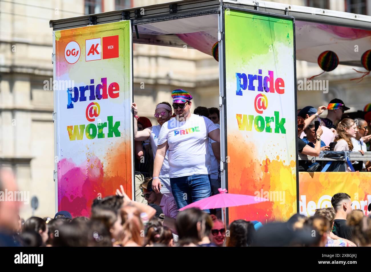 The Rainbow Pride parade, as part of the Vienna Pride festival in ...