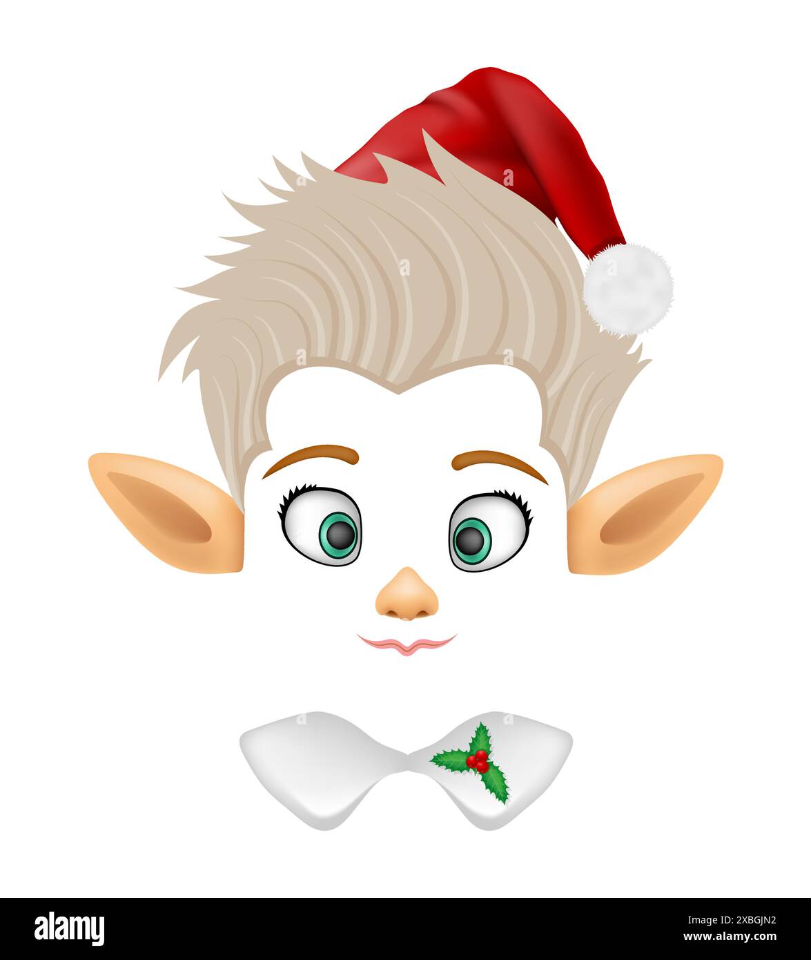 christmas elf santa claus helper vector illustration isolated on white ...