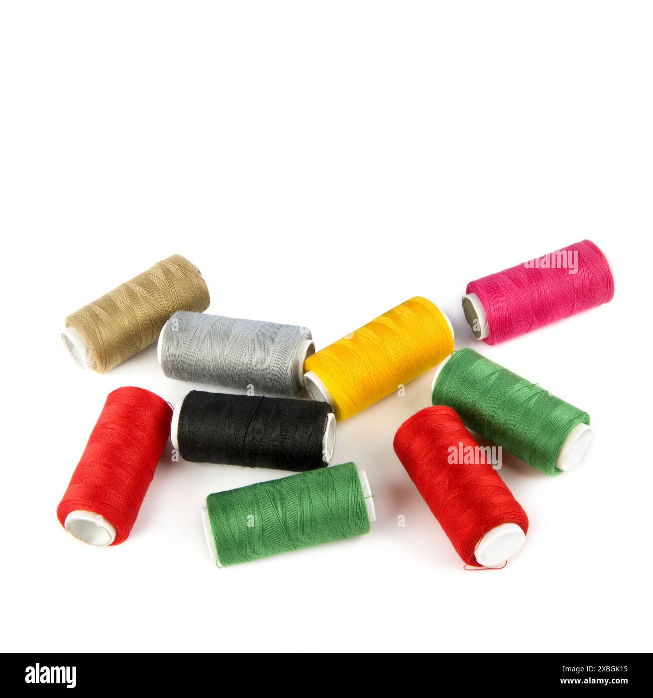 Sewing tools, set of spools of thread isolated on white background ...