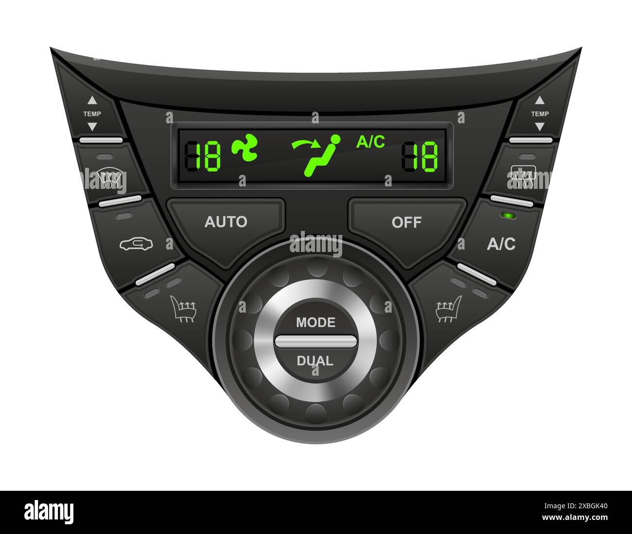 car climate control panel vector illustration isolated on white ...
