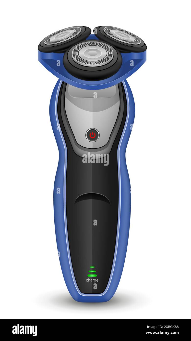 modern men's electric razor on a battery vector illustration isolated ...