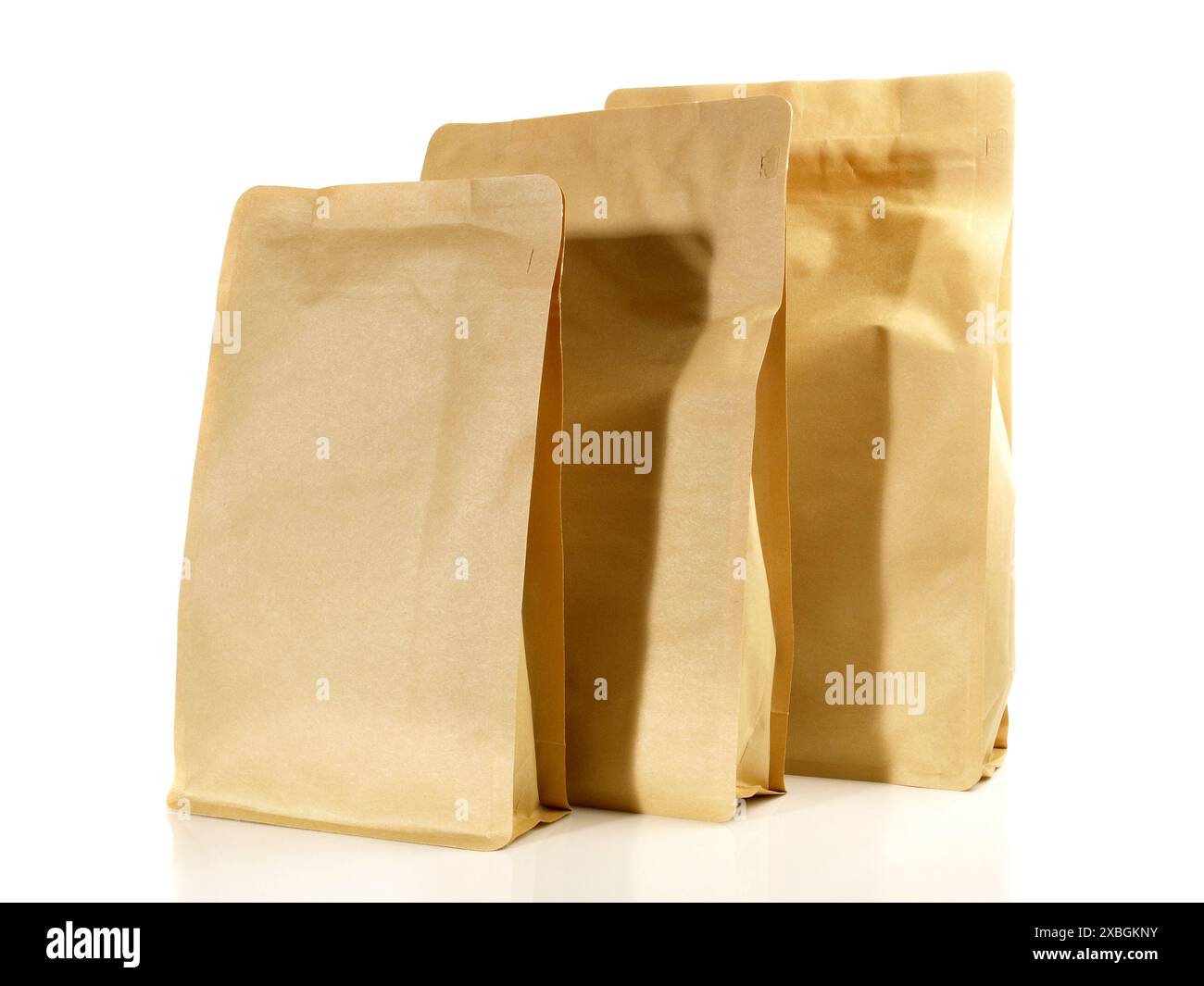 Different size paper bags isolated on white Background Stock Photo - Alamy