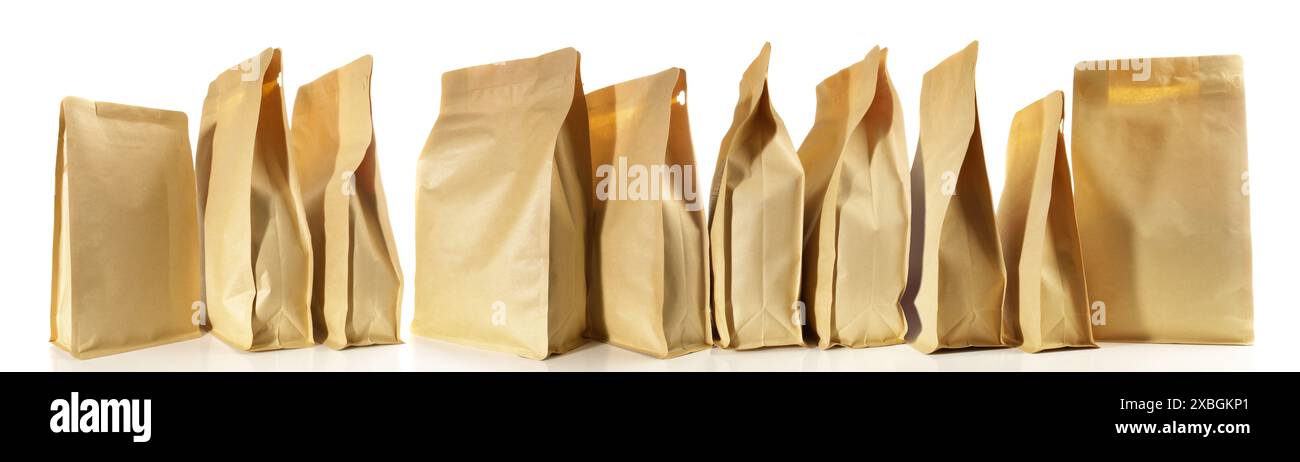 Different size paper bags isolated on white Background - Banner Stock ...