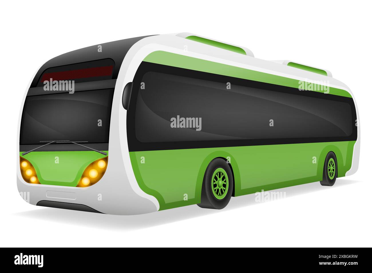 ecological city bus powered by electric energy vector illustration ...
