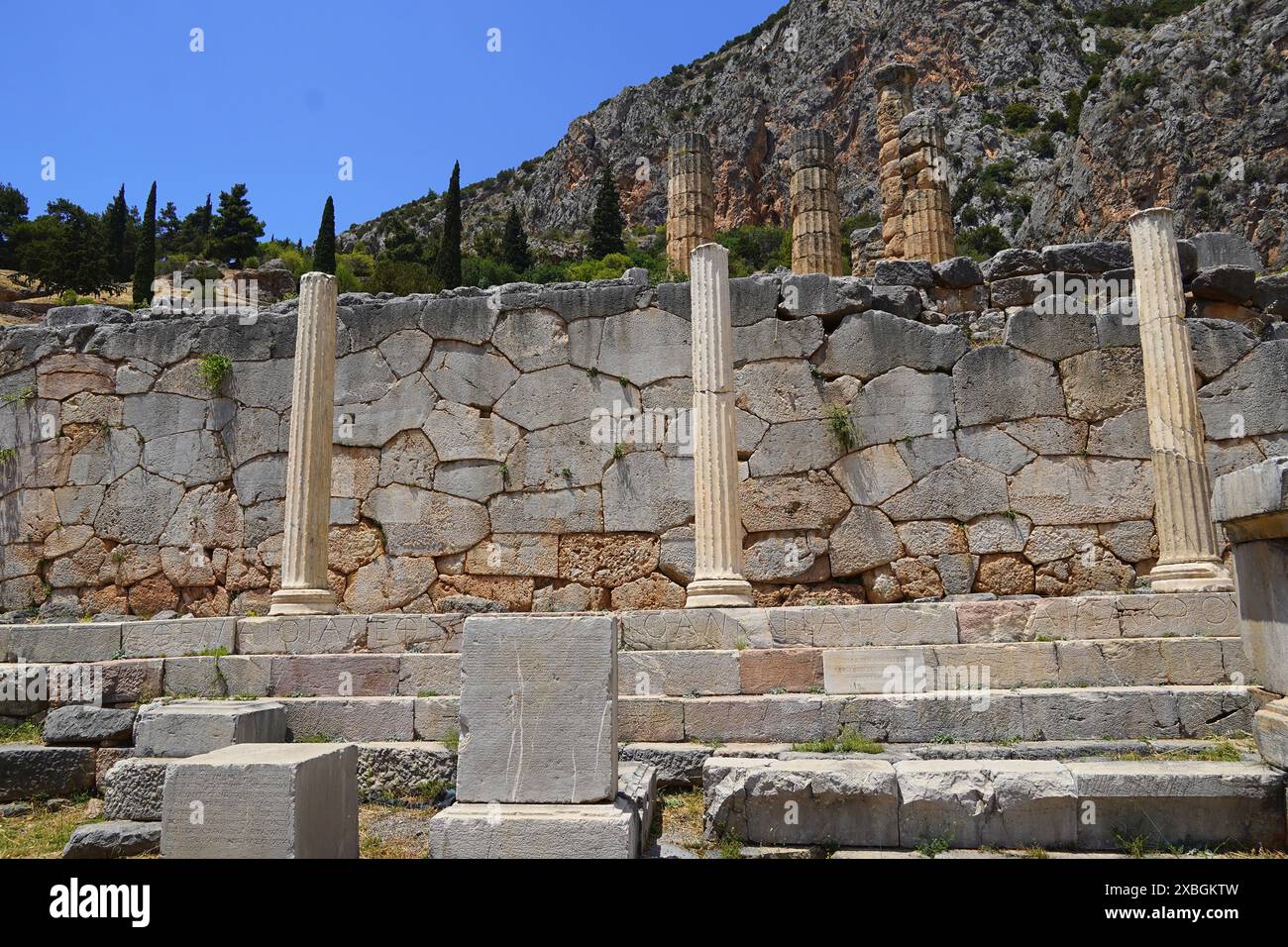 The portico (stoa) of the Athenians monument, in the ancient Oracle of ...