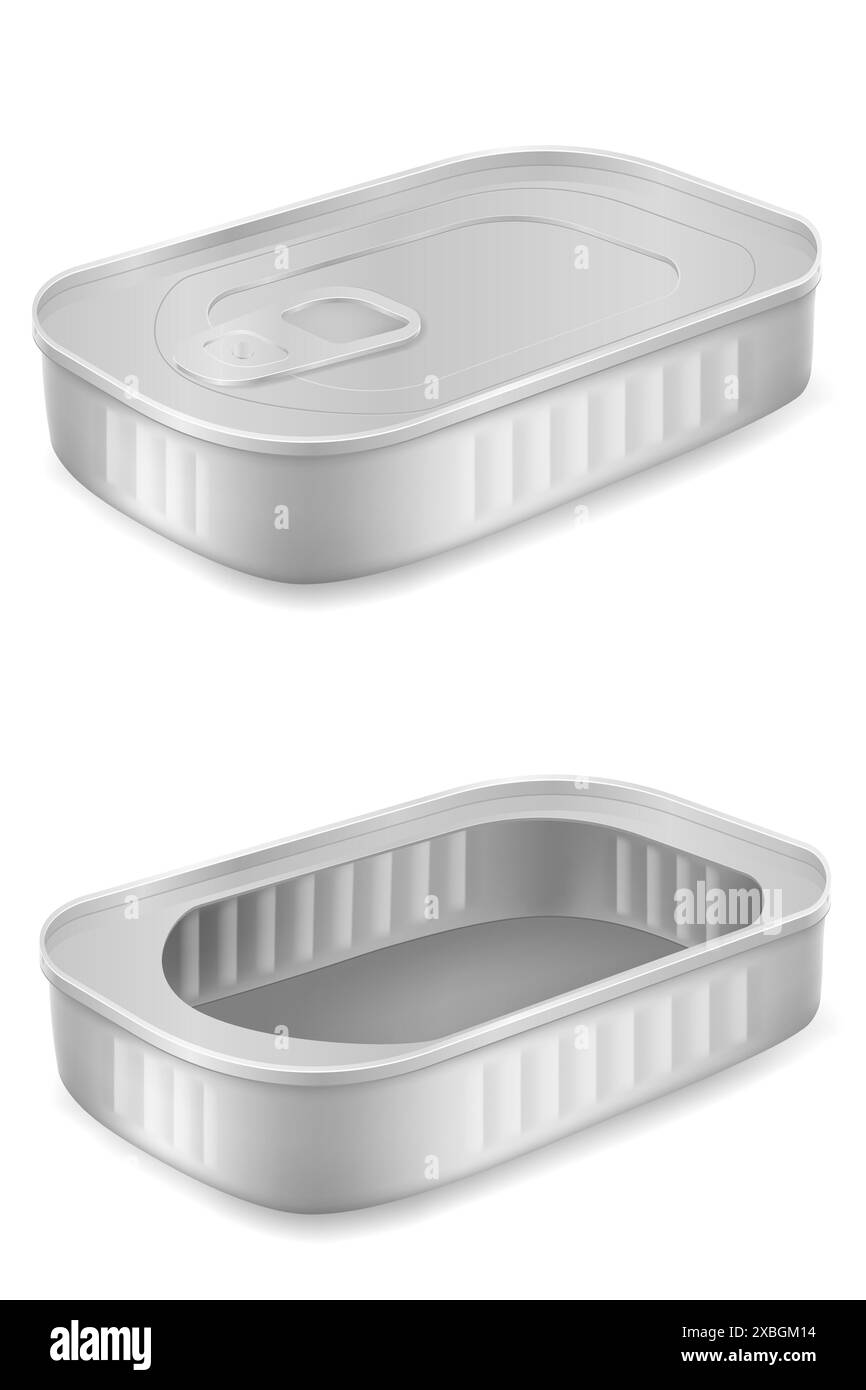 metal rectangular jar for products vector illustration isolated on ...