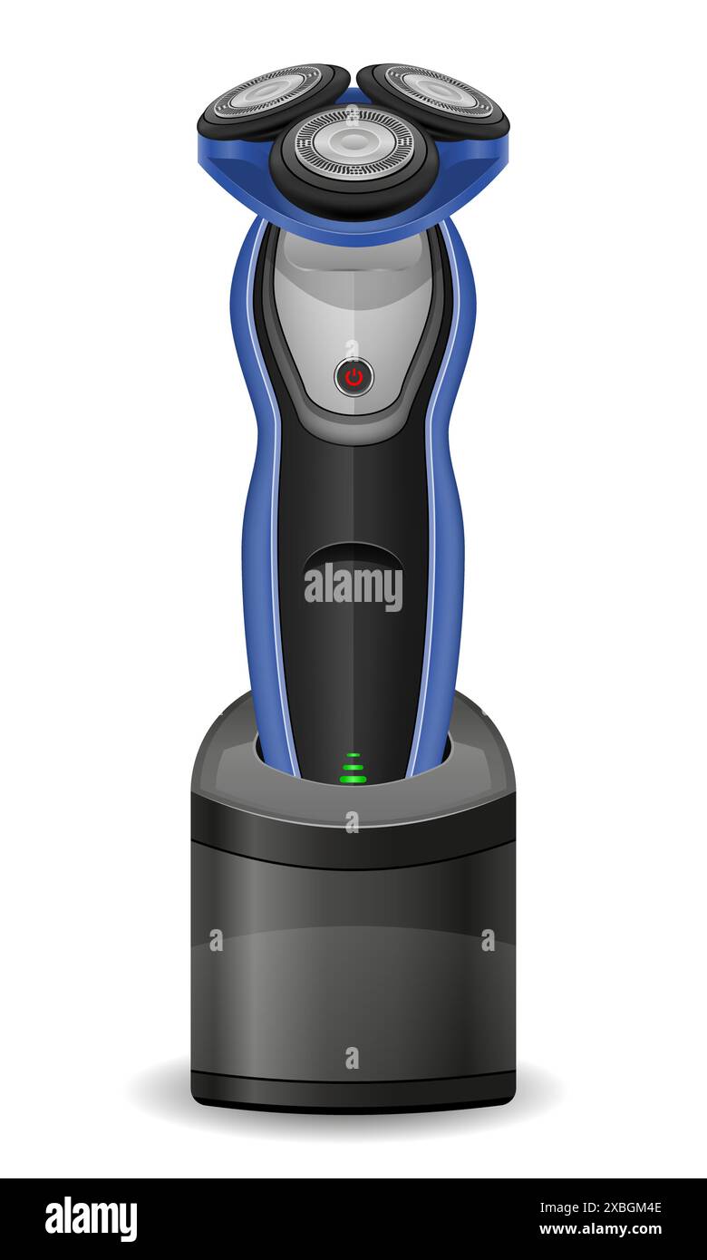 modern men's electric razor on a battery vector illustration isolated ...