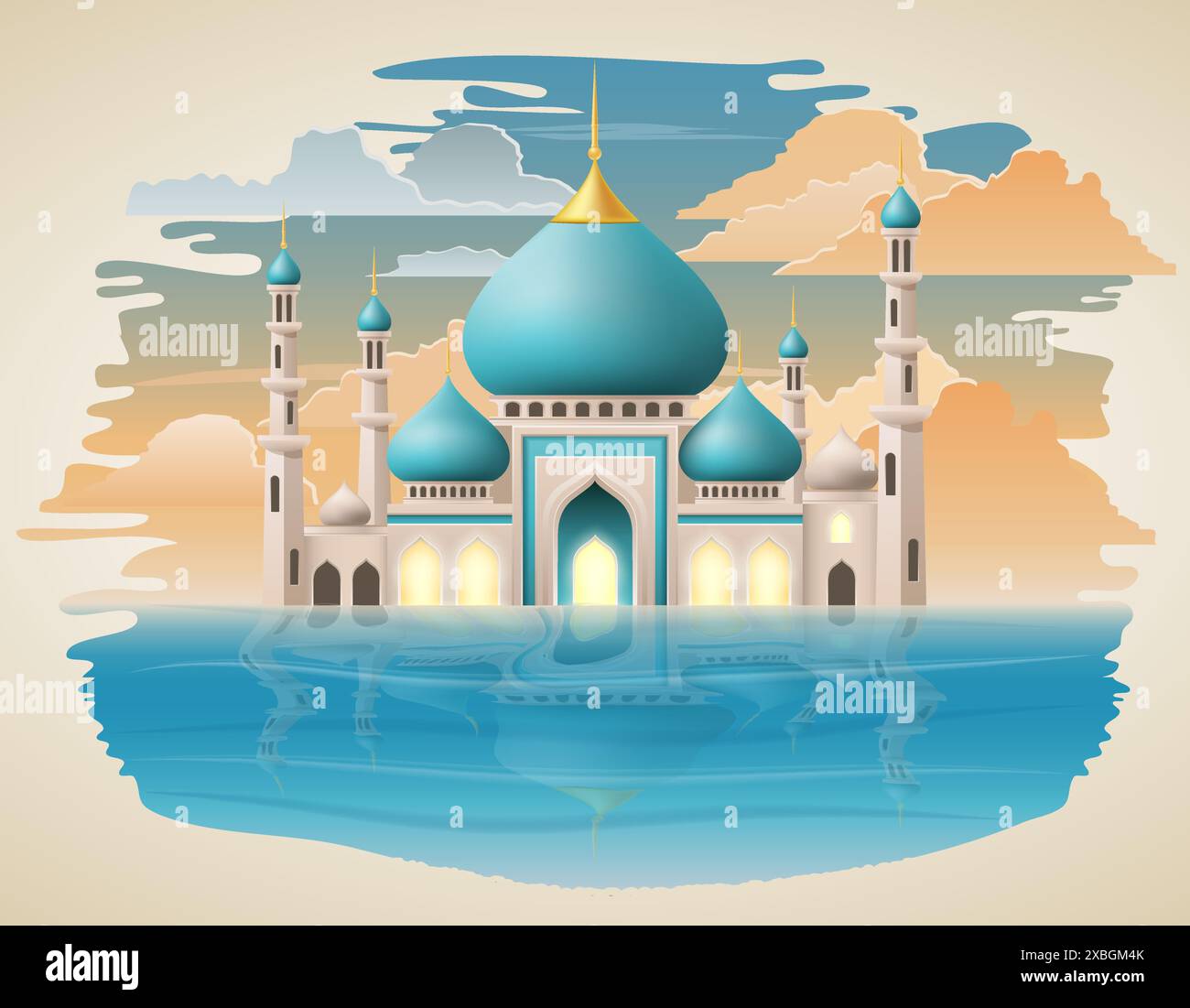 islamic mosque muslims for prayers stock vector illustration Stock ...