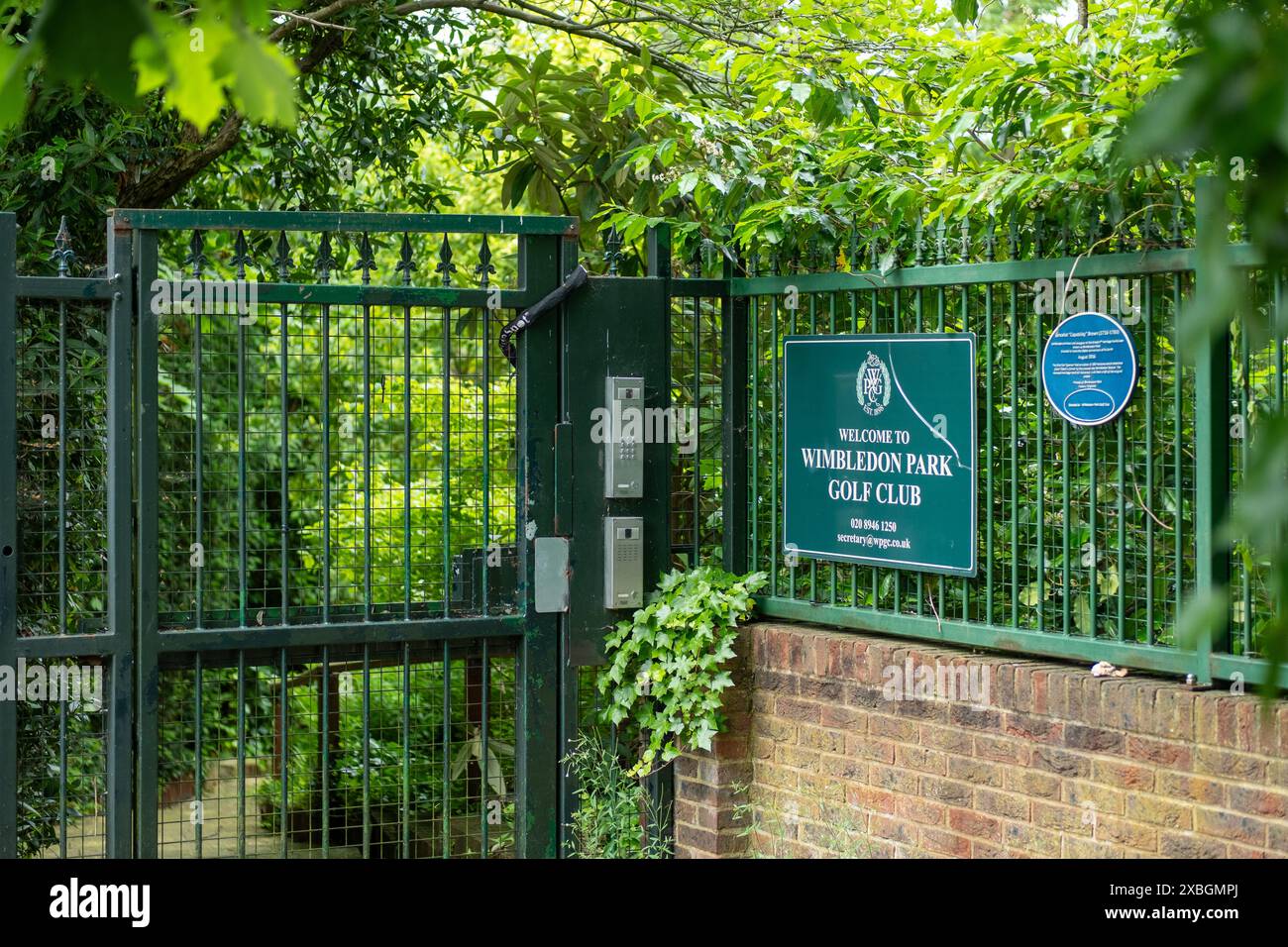 LONDON- JUNE 6, 2024: Wimbledon Park Golf Club sign and entrance- now ...