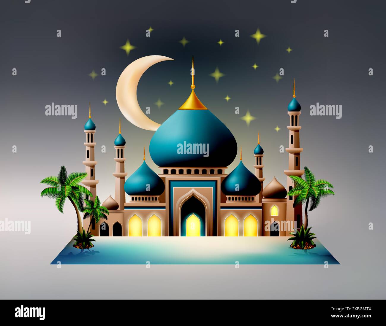 islamic mosque muslims for prayers stock vector illustration Stock ...