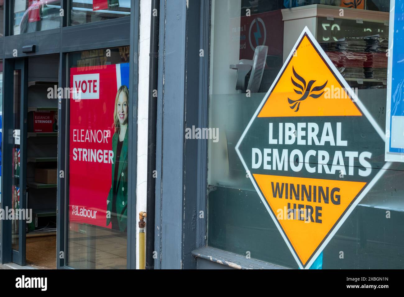 LONDON- 6 JUNE, 2024: High Street premises displaying Liberal Democrats ...