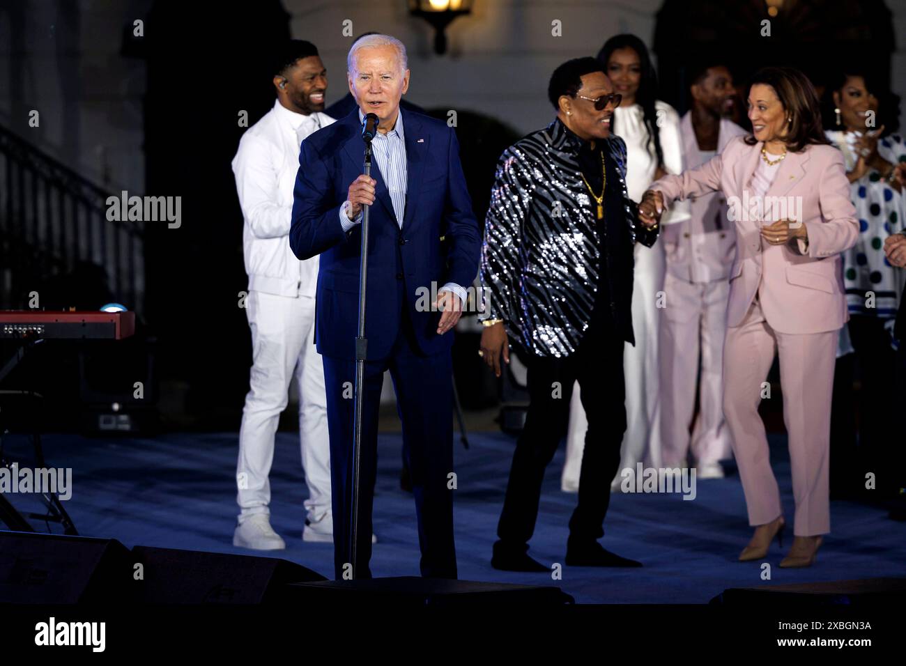 United States President Joe Biden, second left, during a Juneteenth ...