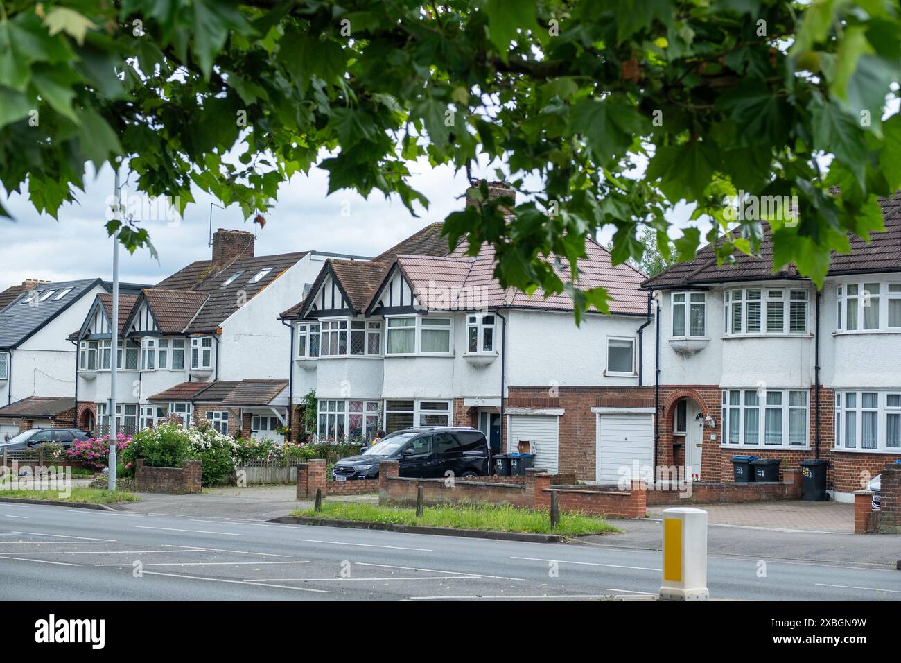 LONDON- JUNE 10, 2024: Residential houses in lower Morden, Merton ...