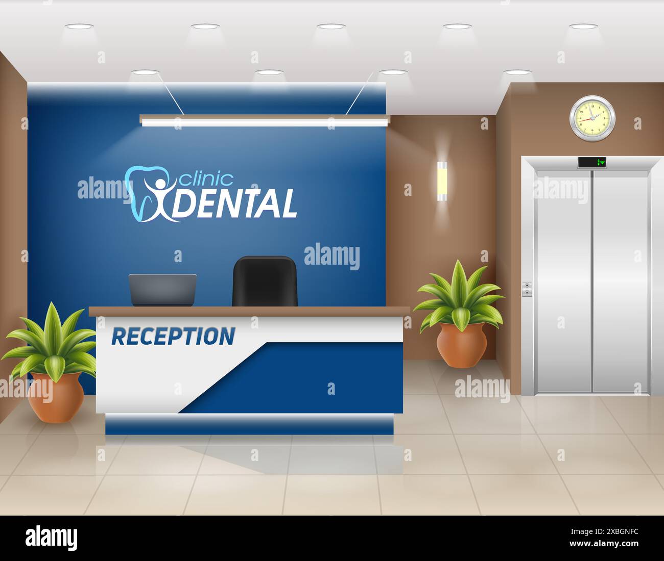 reception desk in the office workplace of a manager or administrator ...
