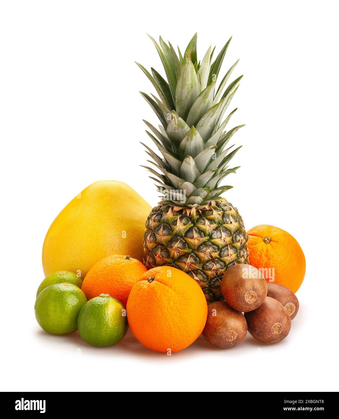 tropical fruit mix path isolated on white Stock Photo - Alamy