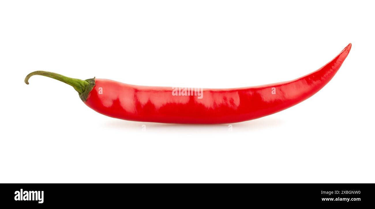 long chili pepper path isolated on white Stock Photo - Alamy