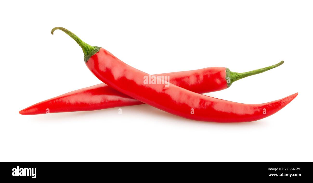 long chili pepper path isolated on white Stock Photo - Alamy
