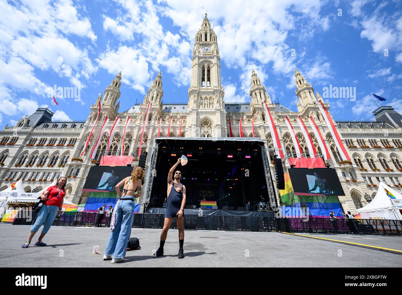 The Rainbow Pride parade, as part of the Vienna Pride festival in ...
