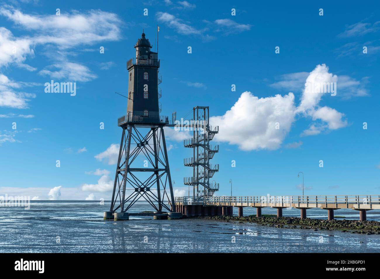 Obereversand lighthouse in dorum neufeld germany hi-res stock ...