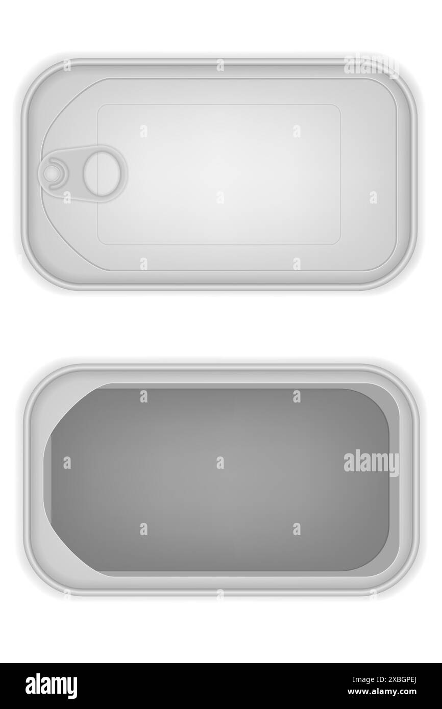 metal rectangular jar for products vector illustration isolated on ...