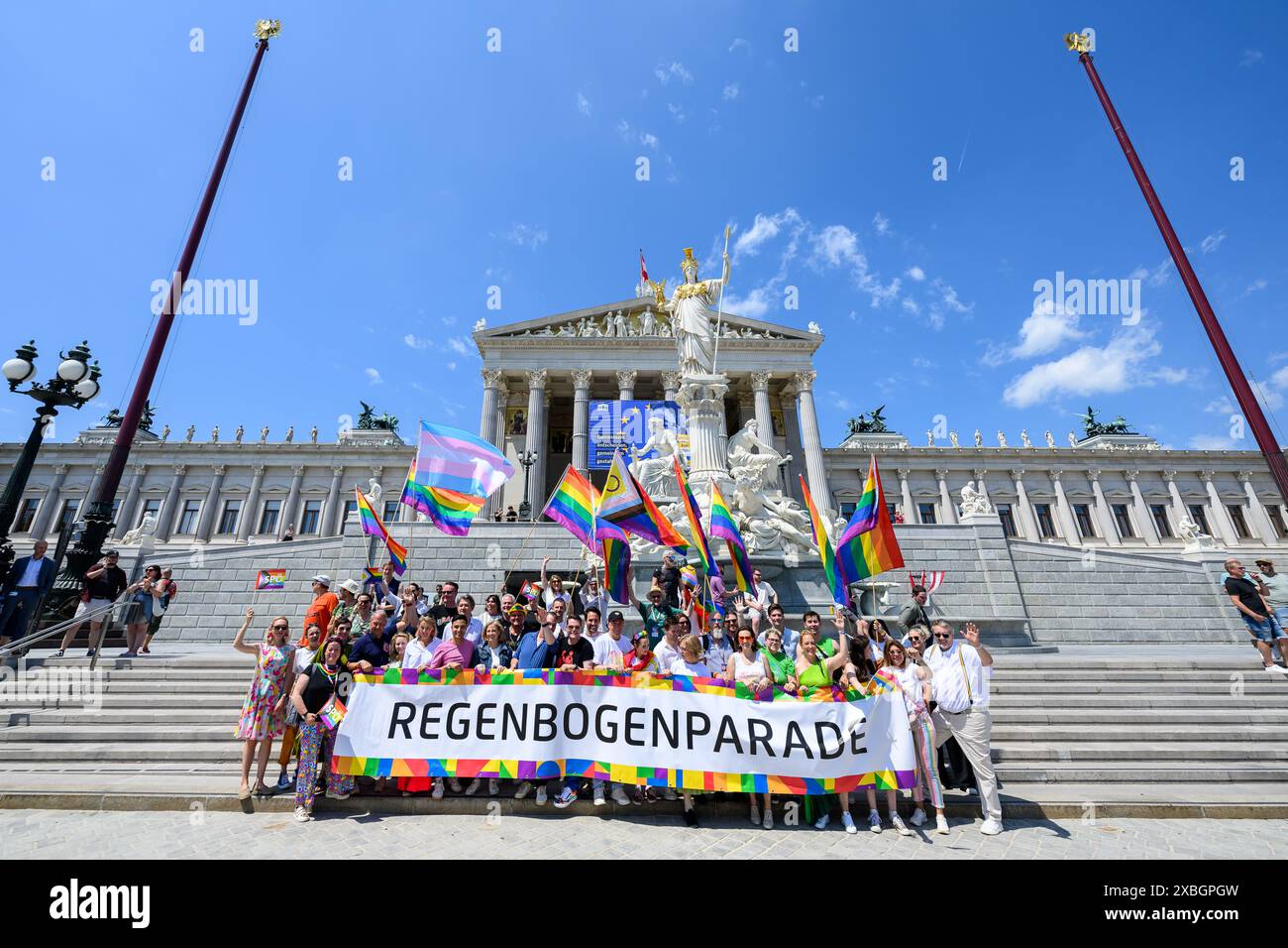 The Rainbow Pride parade, as part of the Vienna Pride festival in ...