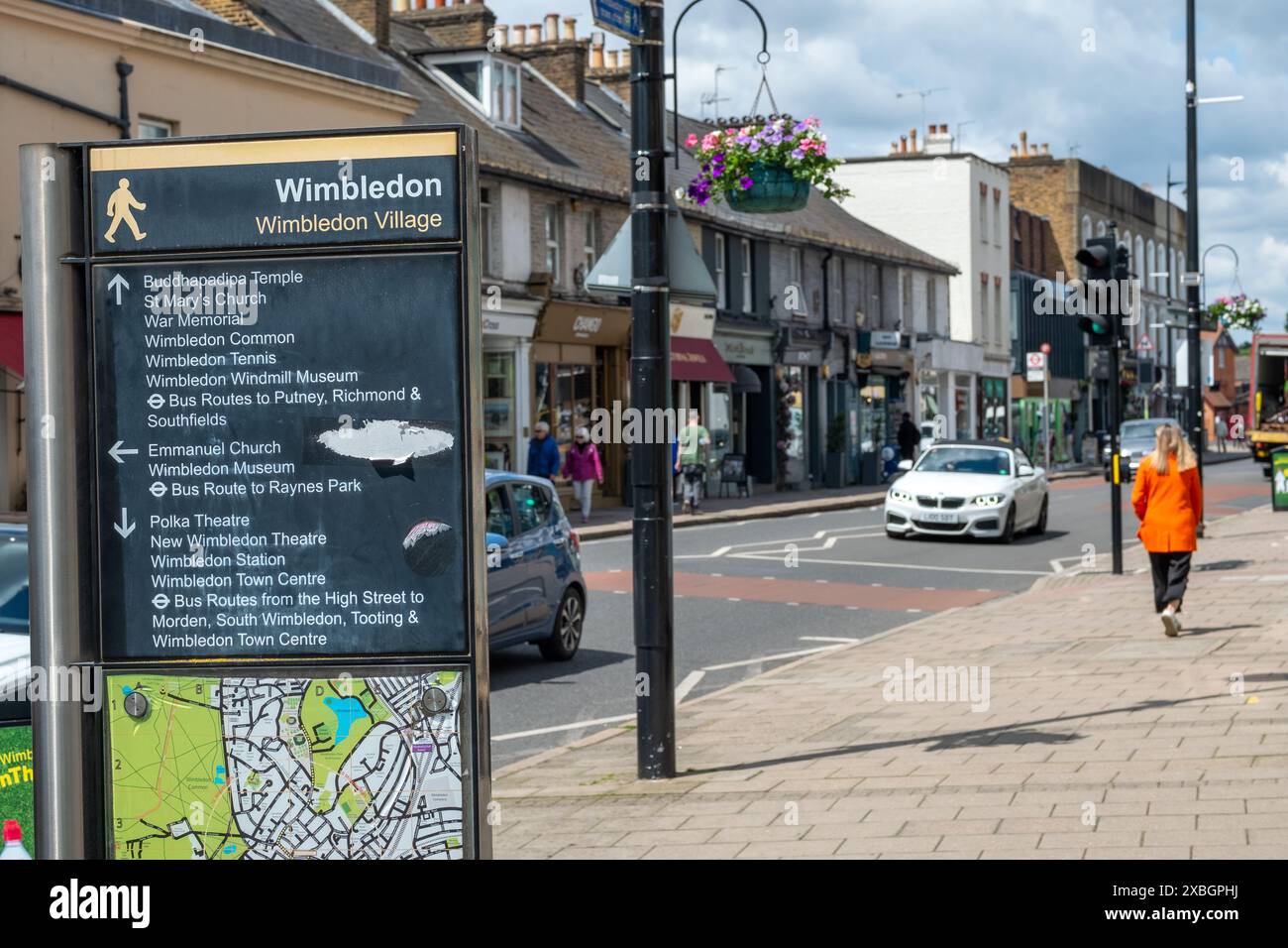 LONDON- JUNE 11, 2024: Wimbledon Village High Street shops. Retail ...