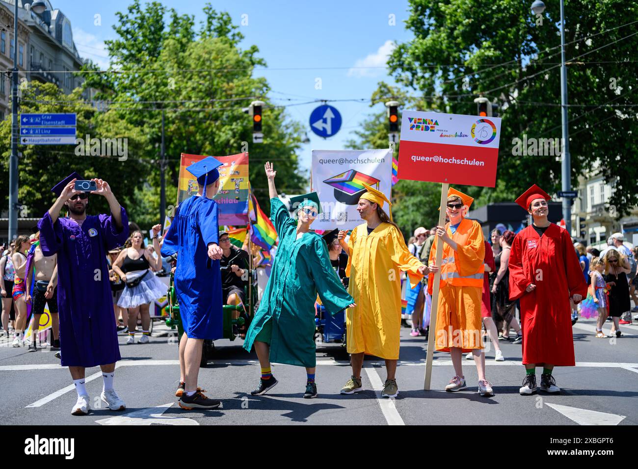 The Rainbow Pride parade, as part of the Vienna Pride festival in ...