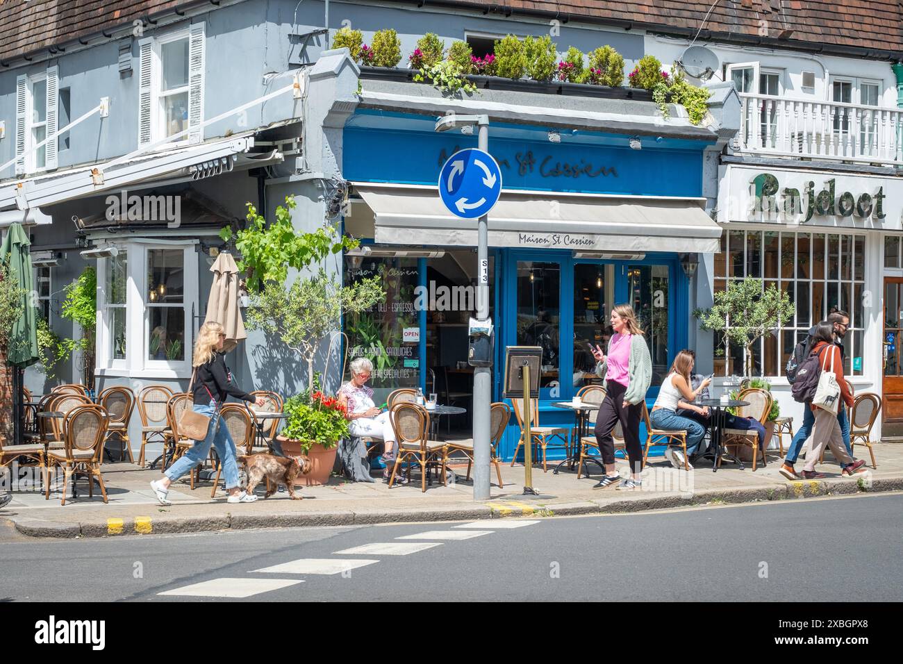 LONDON- JUNE 11, 2024: Wimbledon Village High Street shops. Retail ...