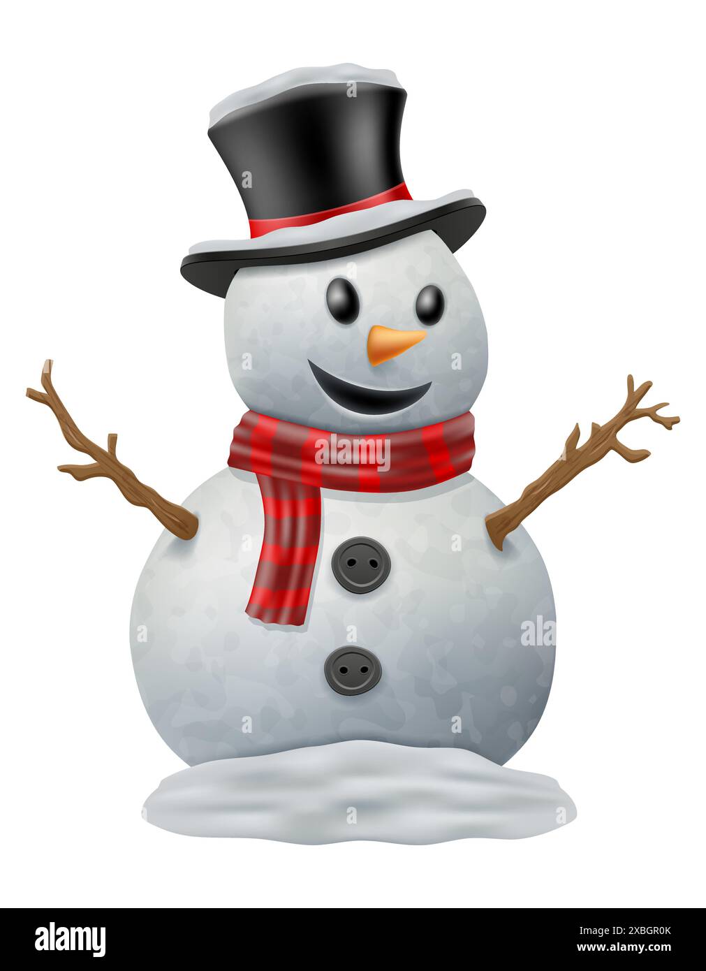 christmas winter snowman made of big snowballs vector illustration ...