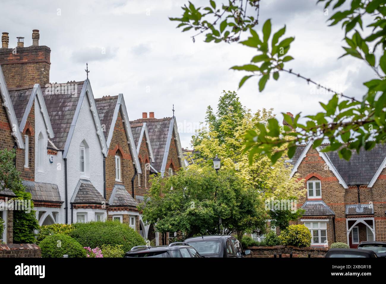 LONDON- JUNE 11, 2024: Large family homes in Wimbledon Village ...