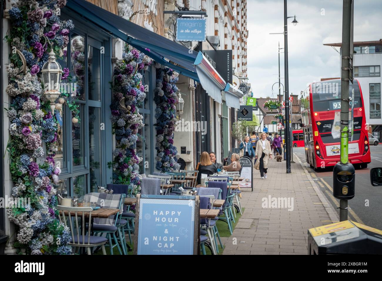 LONDON- JUNE 11, 2024: Wimbledon Village High Street shops. Retail ...