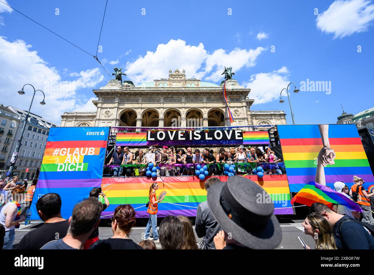 The Rainbow Pride parade, as part of the Vienna Pride festival in ...
