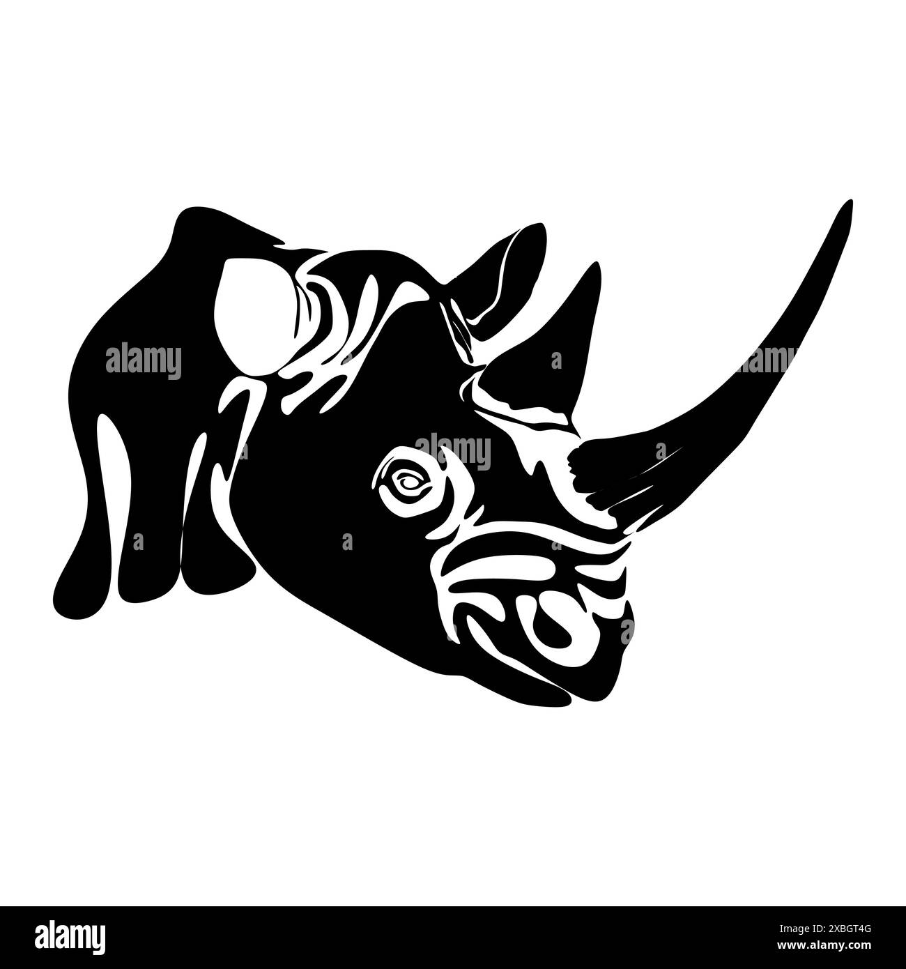 Rhino silhouette logo design. Abstract wild animal emblem, Strong ...