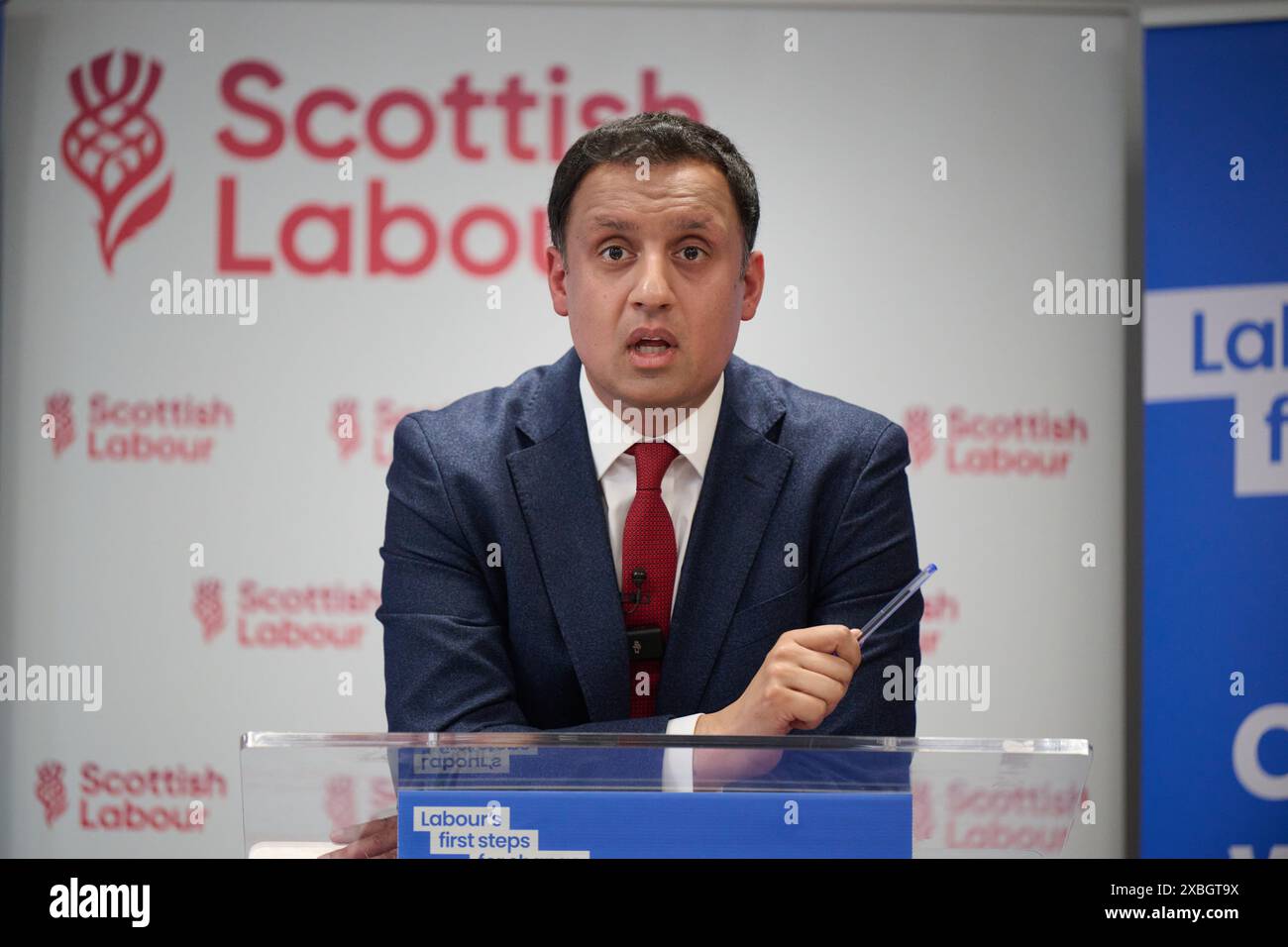 Edinburgh Scotland, UK 12 June 2024. Scottish Labour leader Anas Sarwar ...