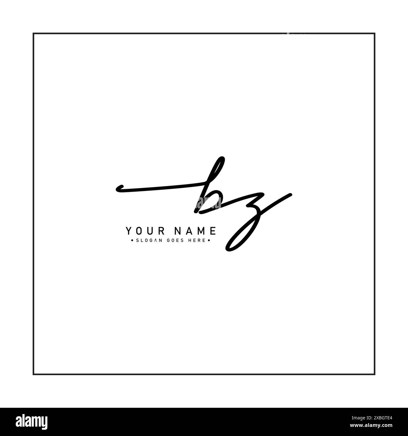 Initial Signature Logo for Letter BZ - Vector Logo Template in ...