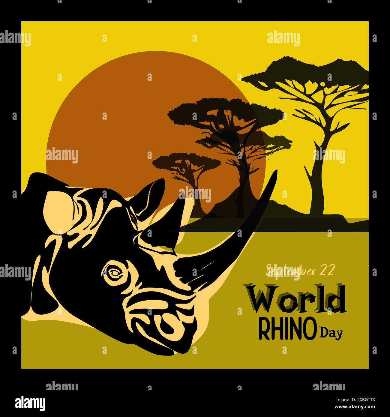 World Rhino Day. Vector illustration for world rhino day. Poster ...