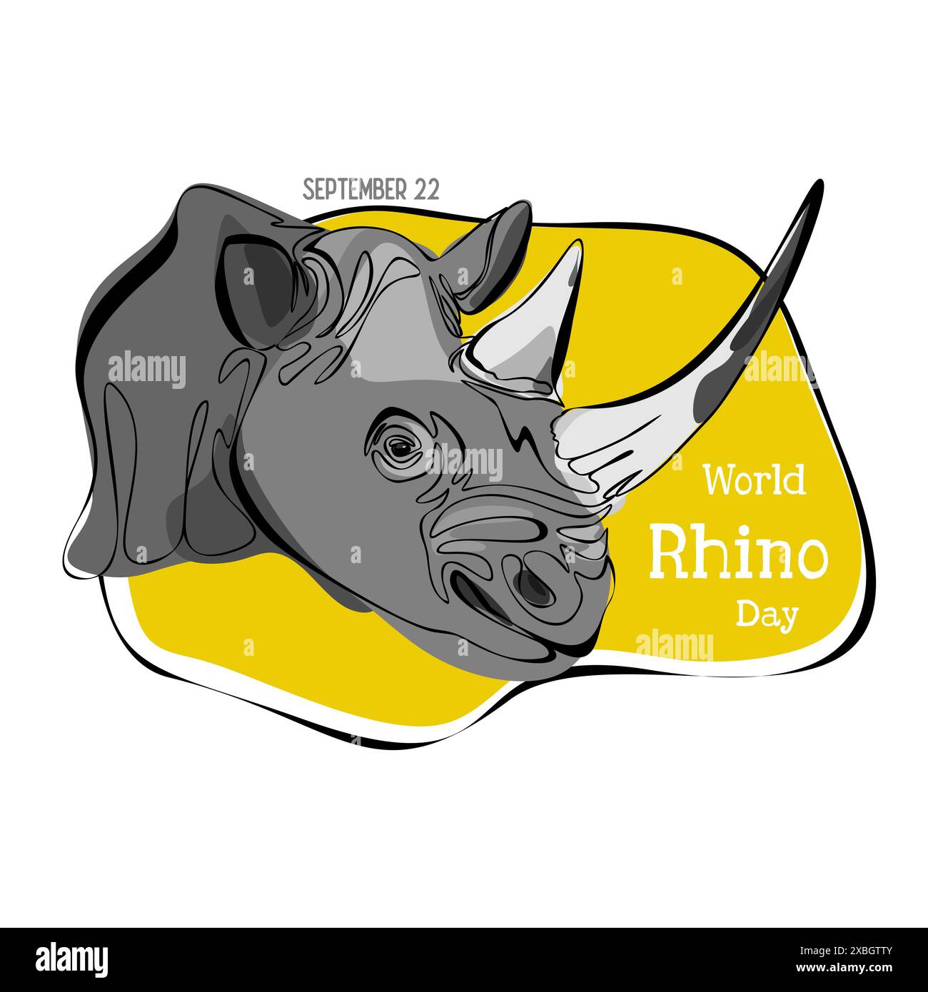 World Rhino Day. Vector illustration for world rhino day. Poster ...