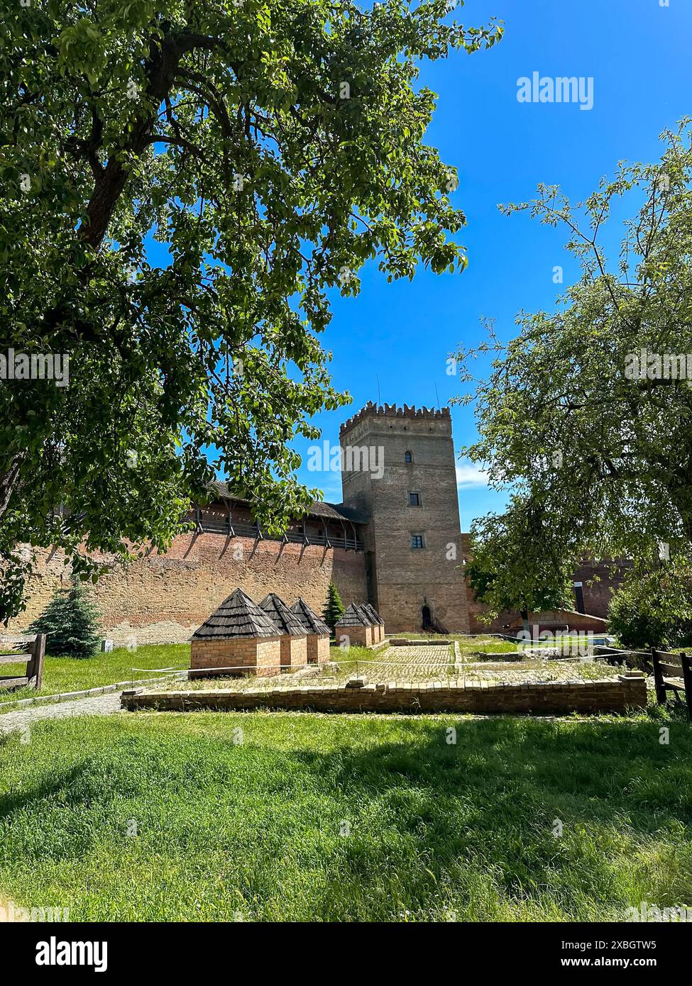 Vertical photo of Lutsk Castle or Lubart's Castle. An architectural and ...