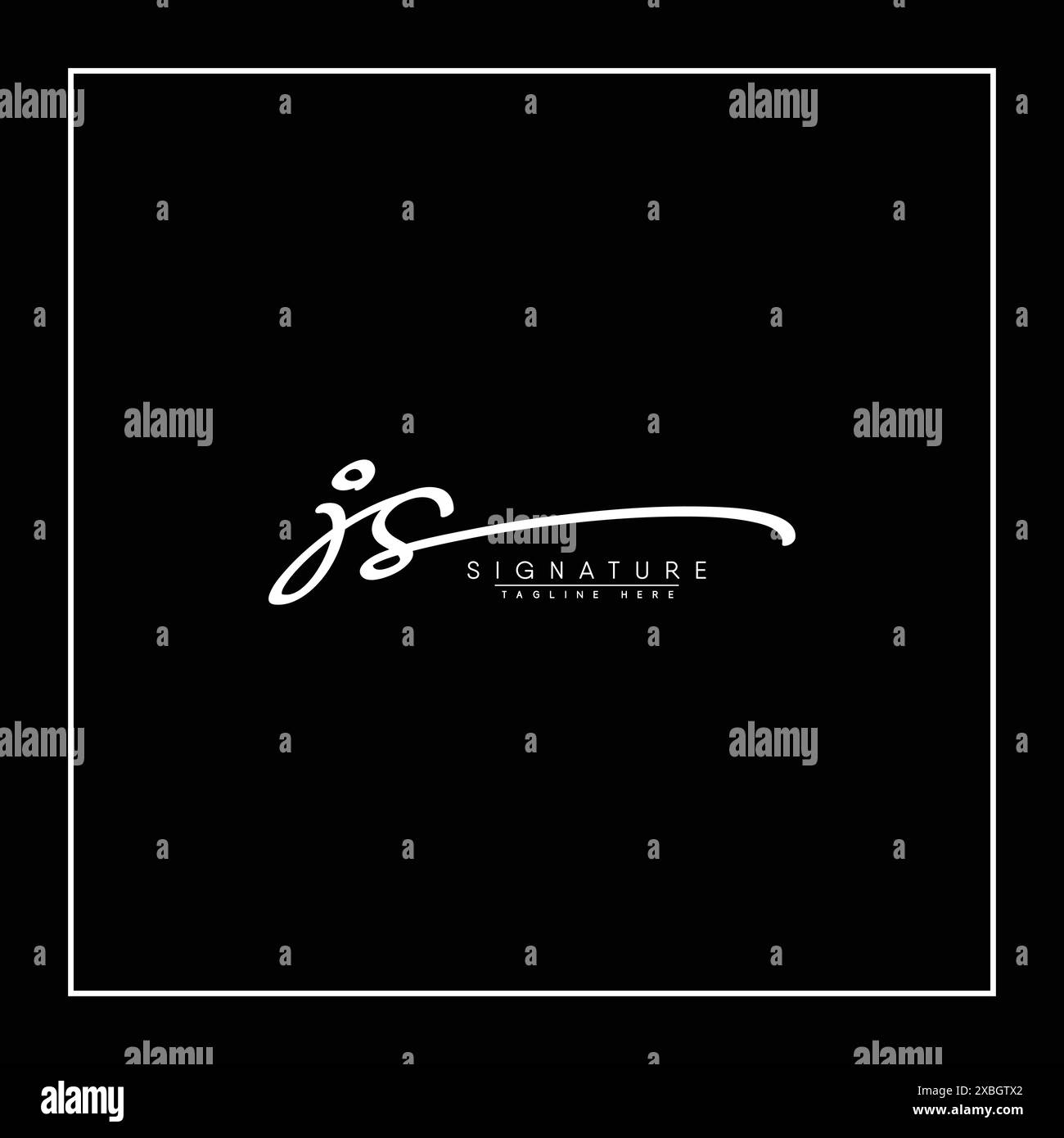 JS Simple Signature Logo - Handwritten Vector Template for J and S Logo ...