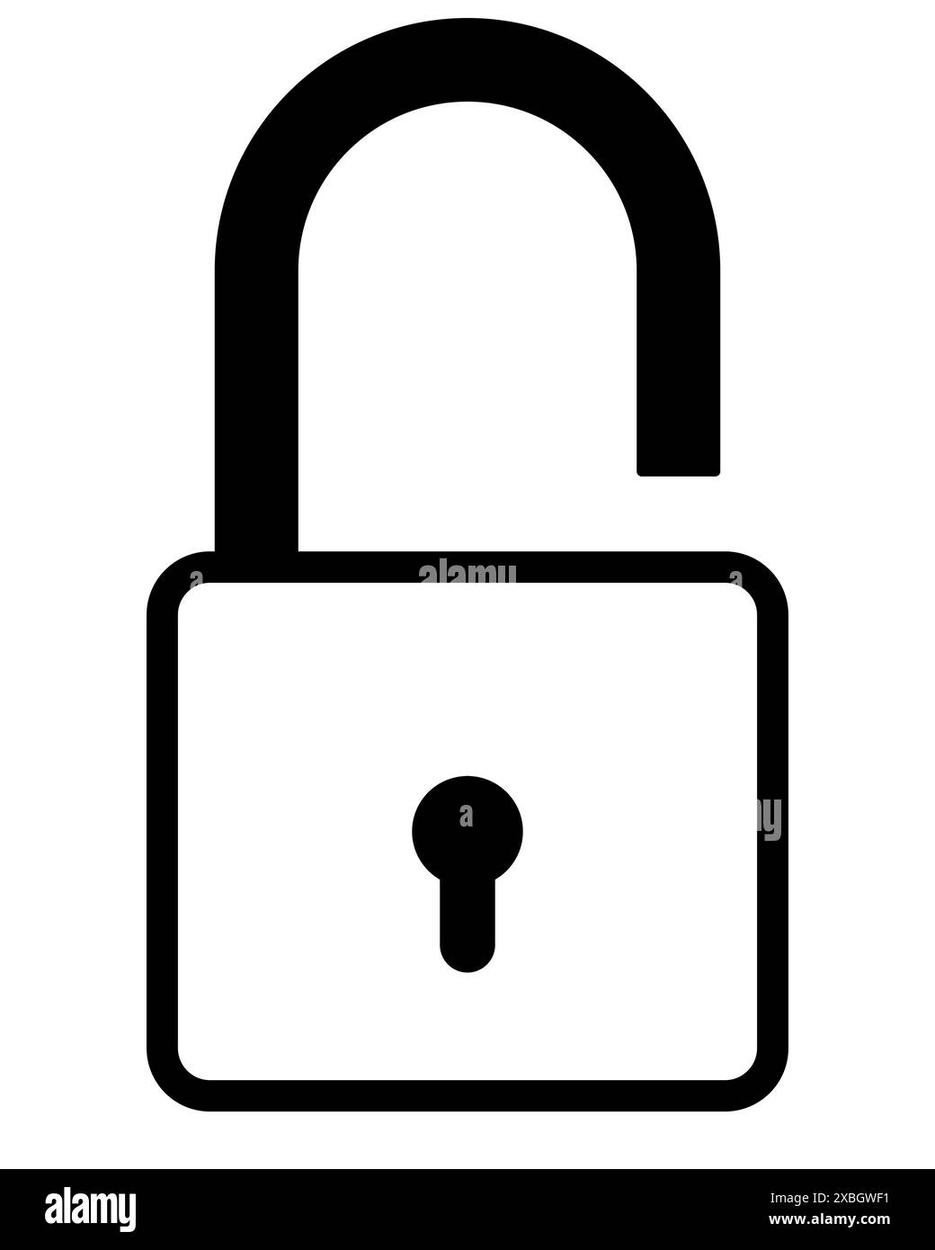 padlock, black and white vector illustration of unlocked lock Stock Vector Image & Art - Alamy